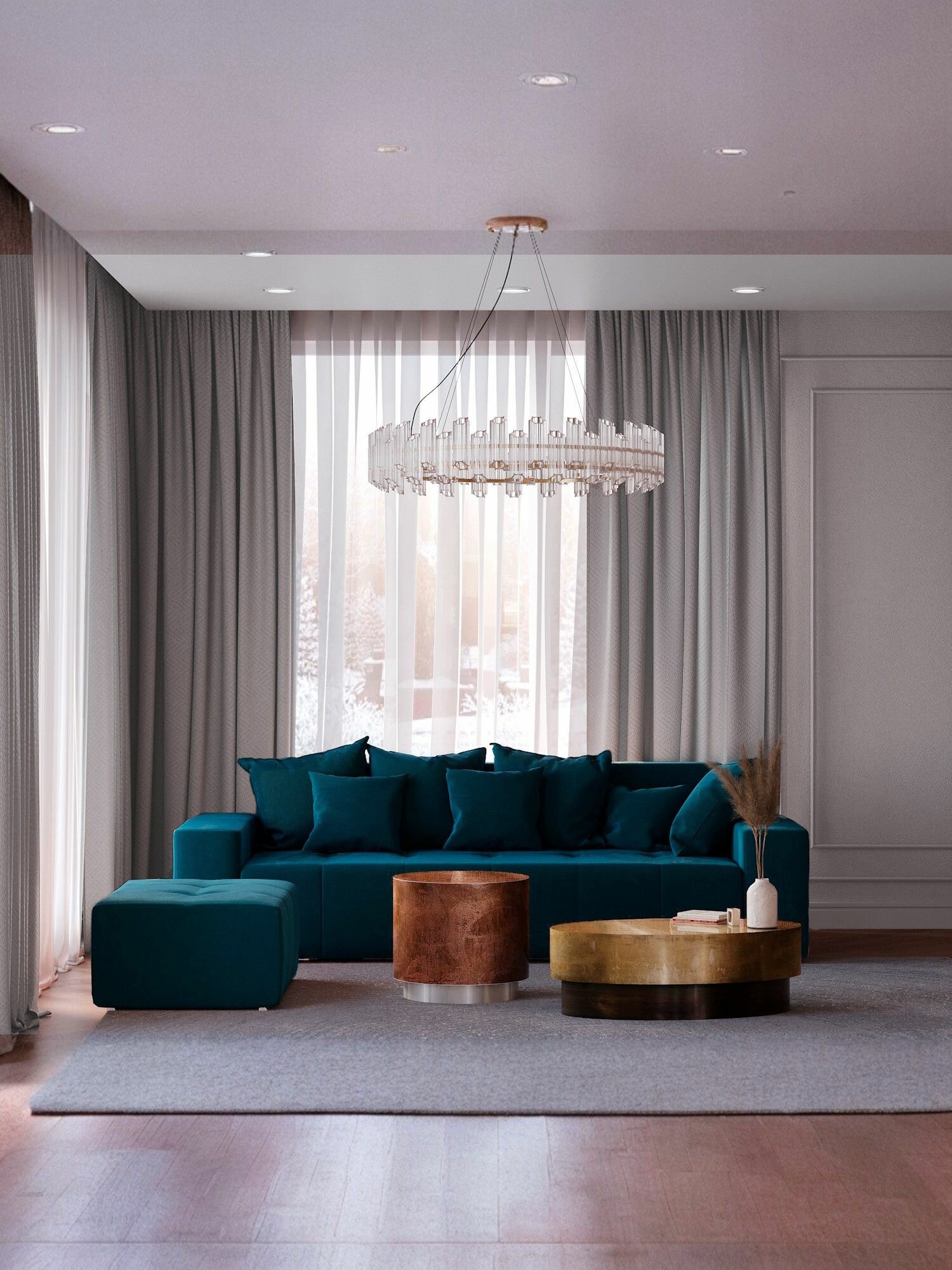 Прямой диван Manons Maison Amigo, Велюр Изумрудный, 248х98х86 см