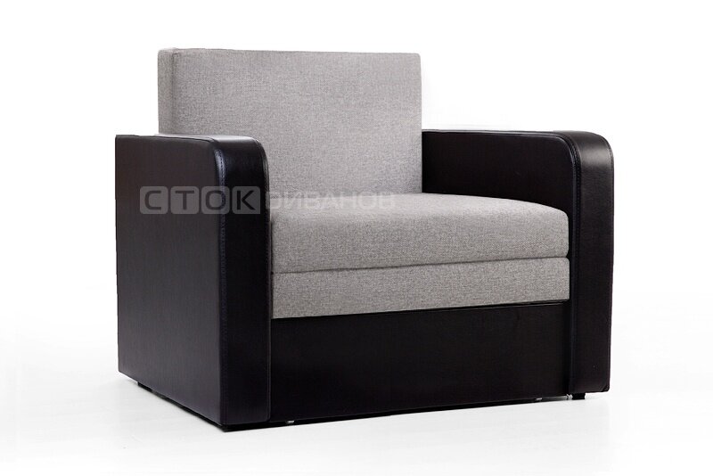 Кресло-кровать Сток Диванов Соло Fondue серый 105 см, механизм выкатной