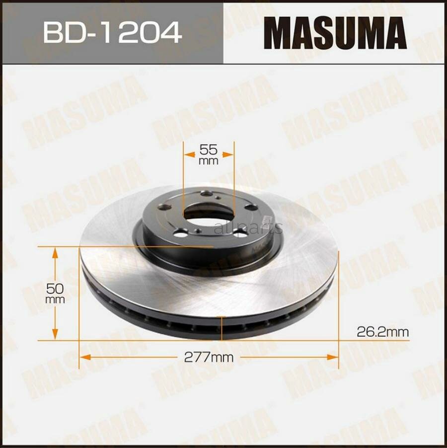 MASUMA BD-1204 Диск торм. пер. вент.[277x26] 5 отв.