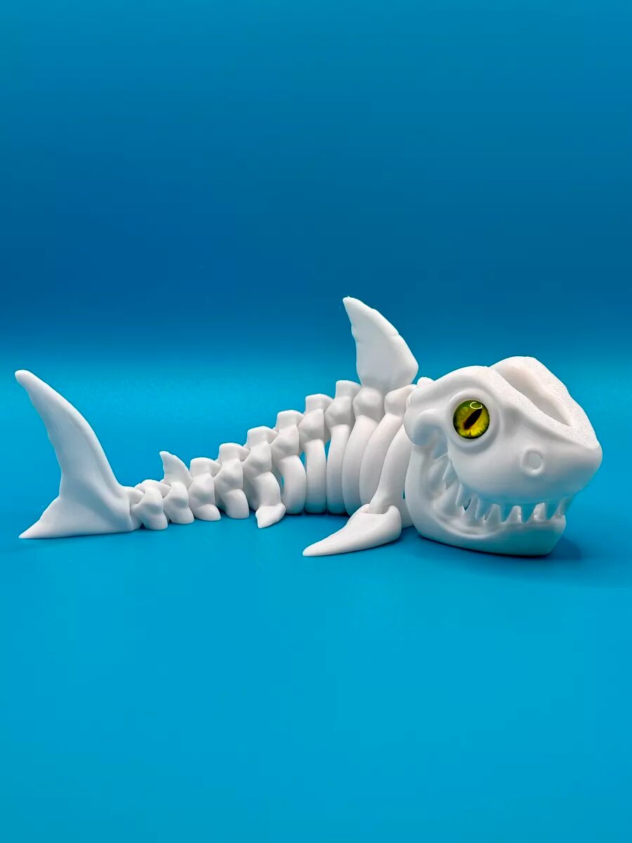 Фигурка антистресс Home&Misc "Акул скелет", 3D-печать, 20 см, пластик