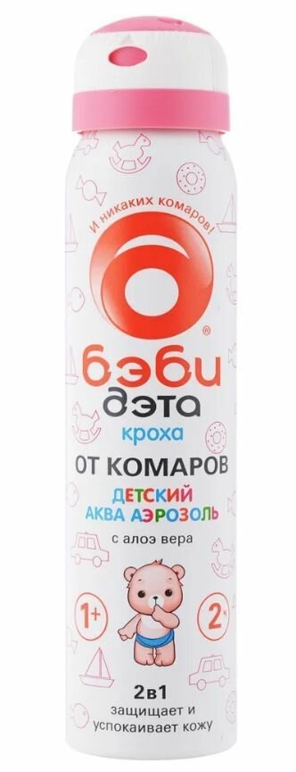 Бэби Дэта Детский спрей от комаров AQUA, 2 в 1, 100 мл