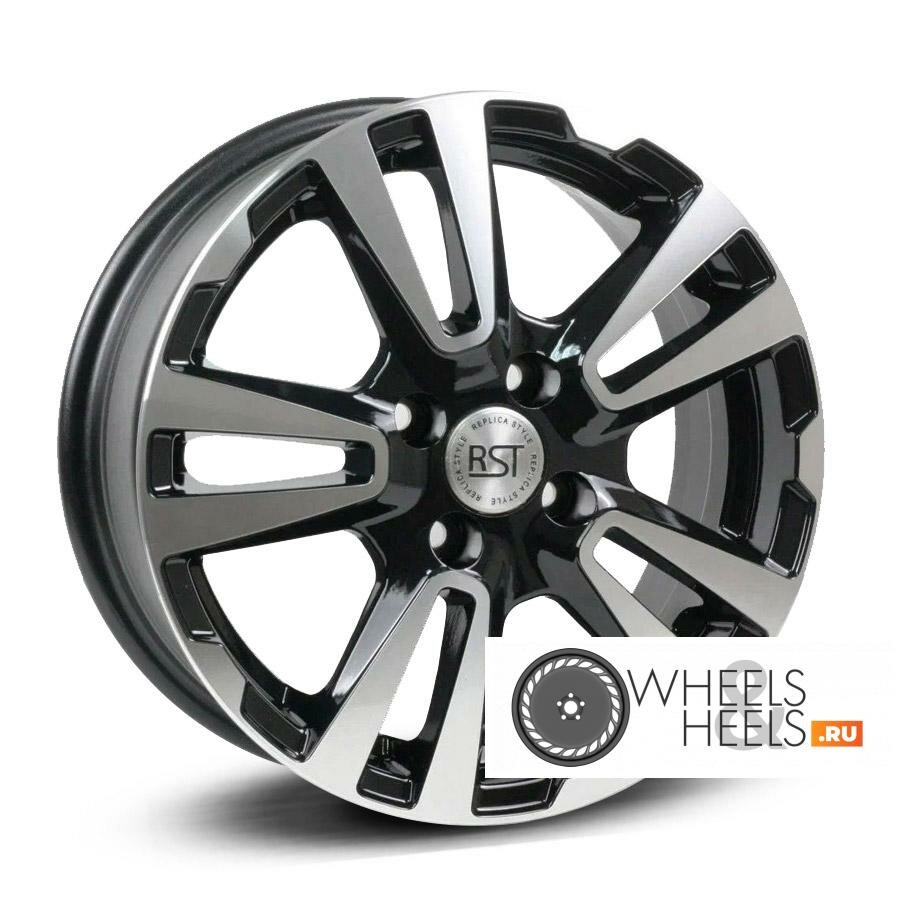 Диск автомобильный литой RST R065 15x6 4x100 et48 dia54.1 Черный с полированной лицевой поверхностью