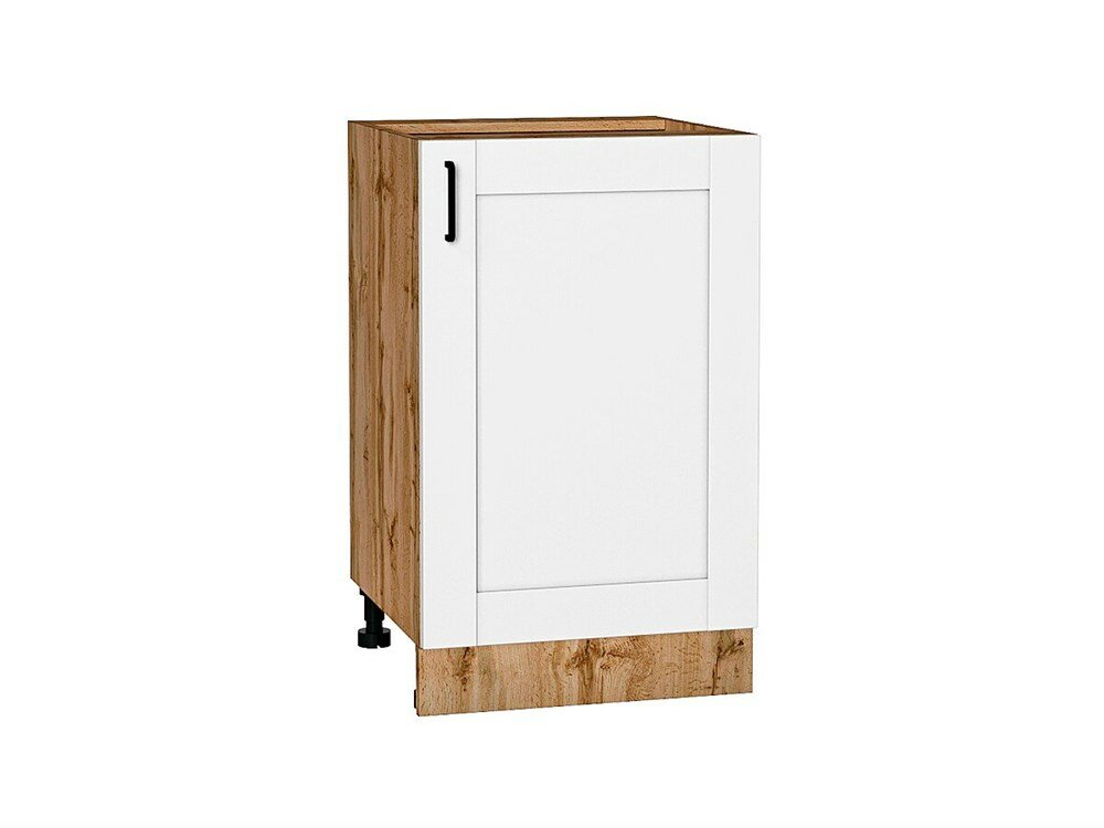 VVT Шкаф нижний с 1-ой дверцей Лофт Дуб Вотан, Super White, 500 В*Ш*Г 816*500*480, фасад МДФ Super White, корпус Дуб Вотан Super White