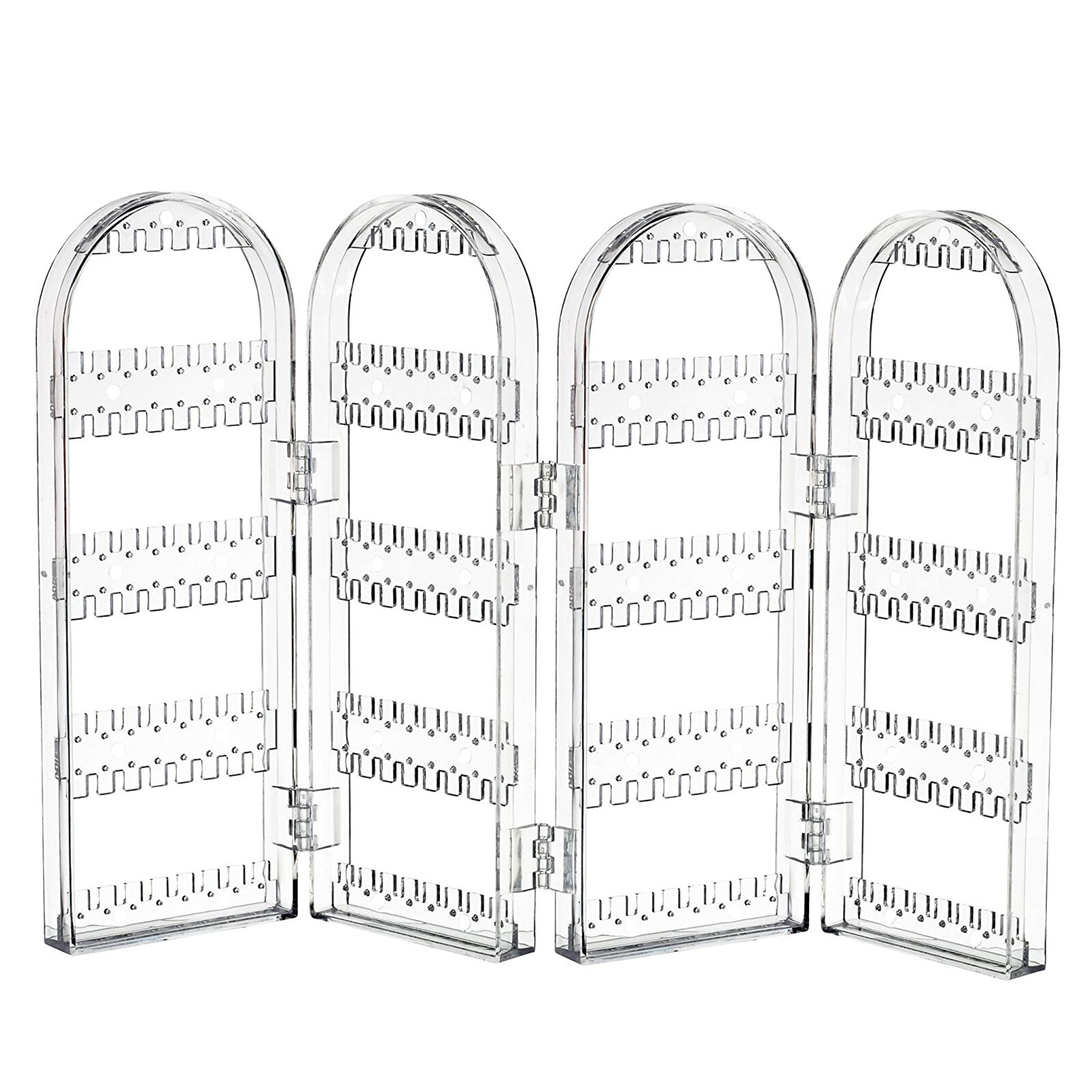 Стойка для хранения украшений из акрила прозрачная складная экранная для ожерелий браслетов серьг органайзер подставка для отображения украшений размер 420*285*20мм вес упаковки 290г количество 1 шт