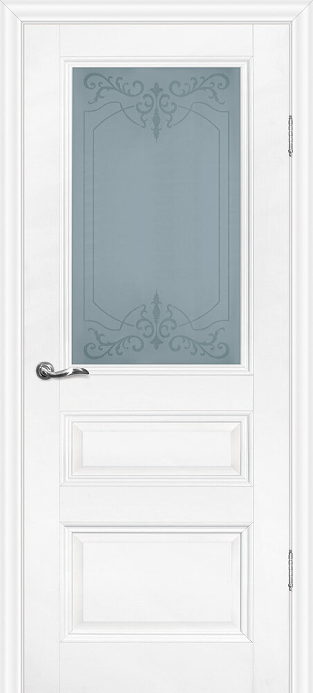 Комплект двери Profilo Porte PSС-29 Classic РР белый до стбелый сатинат с худож рисунком 200*60 +коробка и наличники