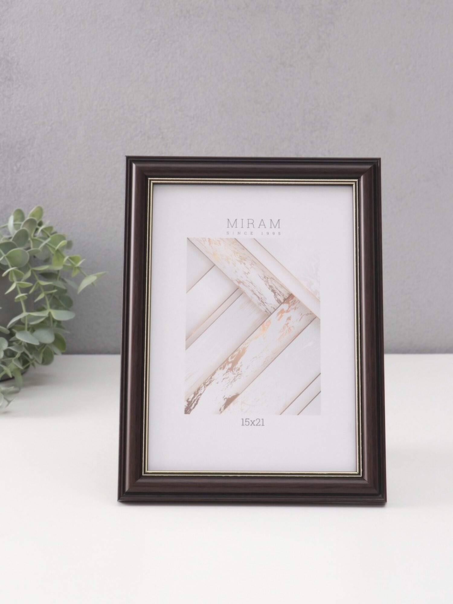 Фоторамка «мирам», 15х21 см, пластиковый экран, прямоугольная, венге