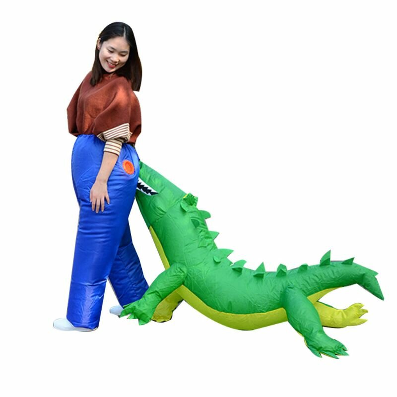Крокодил Надувное Животное Сафари Костюм Взрослый Новинка Олень Забавный Взорвать Снести Прокатиться На Костюме Наряд Костюм Хэллоуин