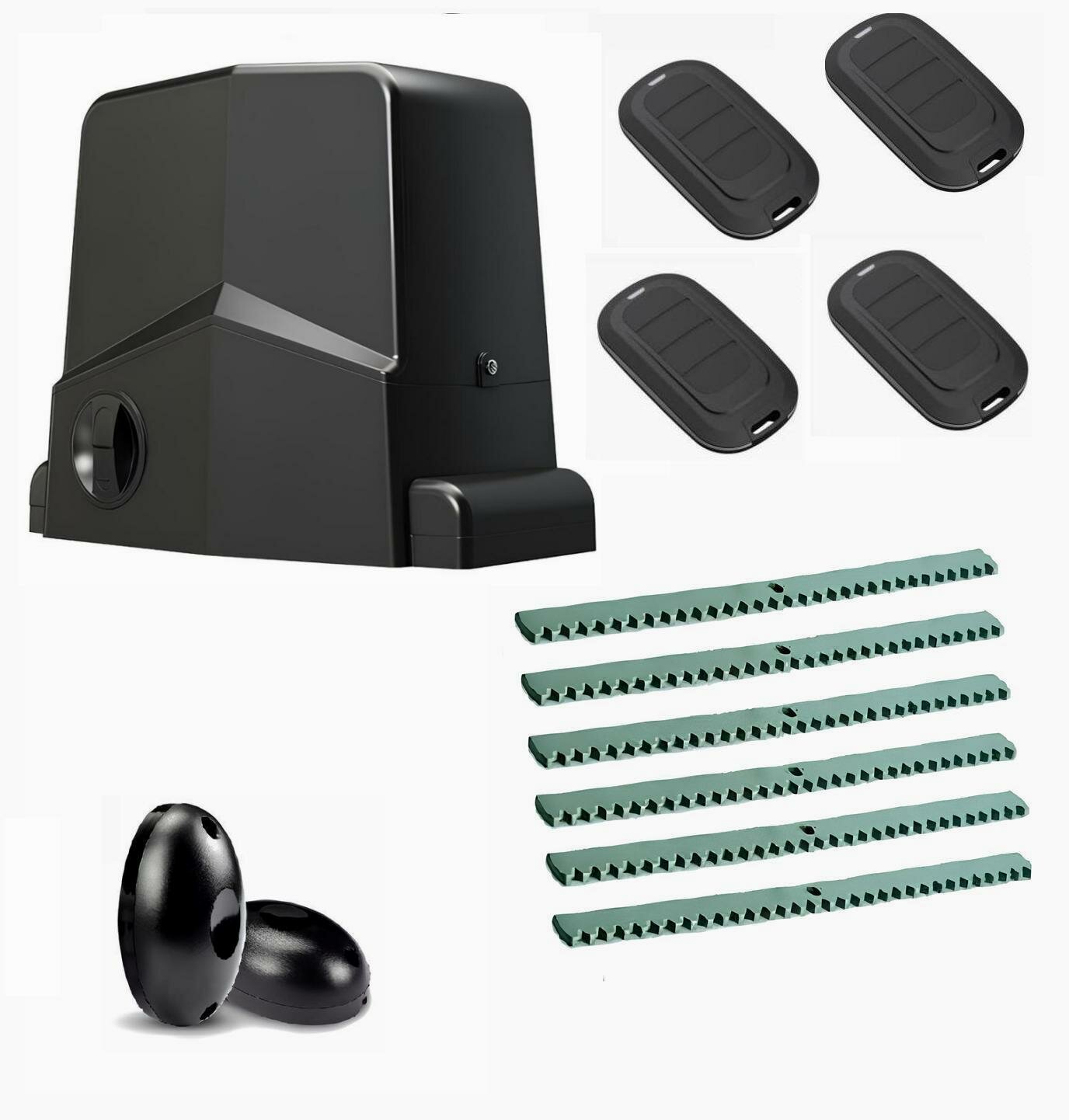 Автоматика для откатных ворот ARW-1000MKIT FK6-T4, комплект: привод, фотоэлементы, 4 пульта, 6 реек