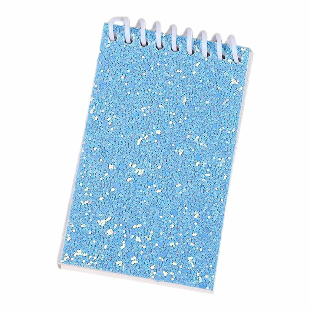 Блокнот, A7 непрозрачный дневник с блестками - голубой, 1 шт, 20 листов,