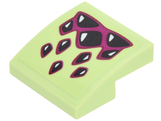 Slope, Curved 2 x 2 x 2/3 with Magenta and Black Dragon Claws Pattern (Sticker) - Set 41183, 15068pb106 Yellowish Green N