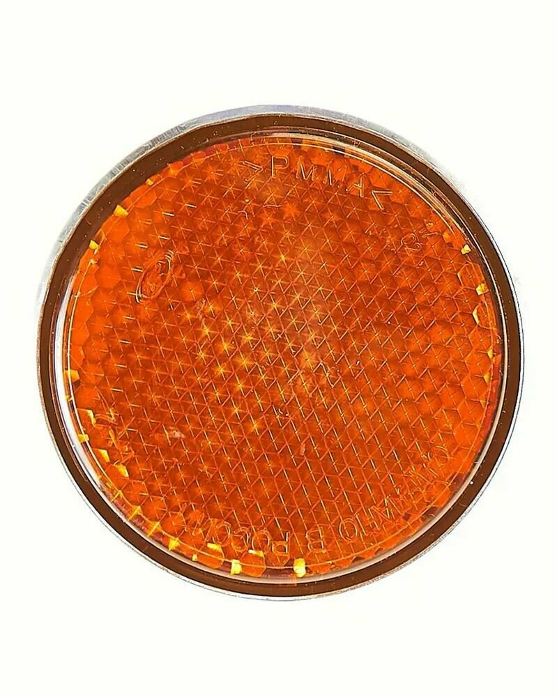 Катафот круглый ( оранжевый ) с креплением под болт / светоотражатель