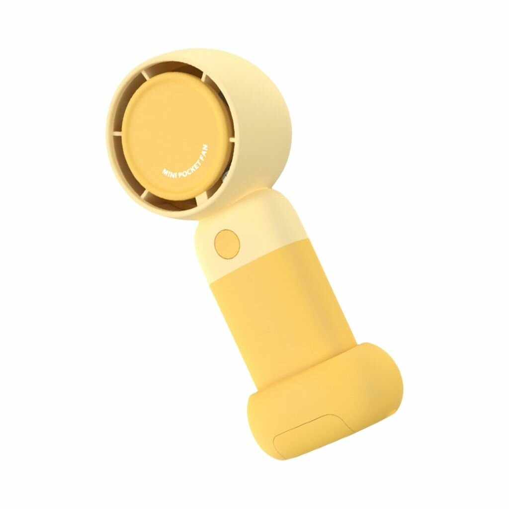 Настольный портативный маленький вентилятор в летнем студенческом общежитии-желтый