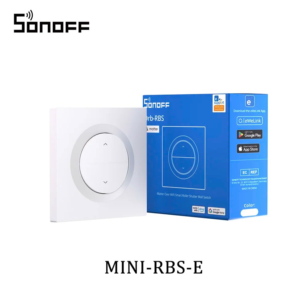 SONOFF MINI-RBS-E Fusion Series Matter Умный настенный выключатель для рольставней Orb-RBS