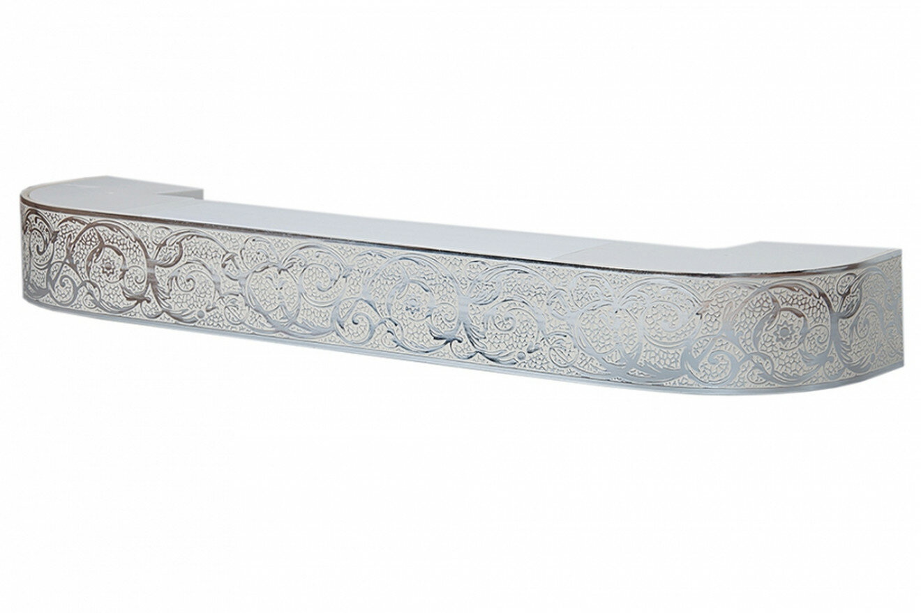 Карниз Вензель Стандарт 3-х рядный 280см серебро, слоновая кость