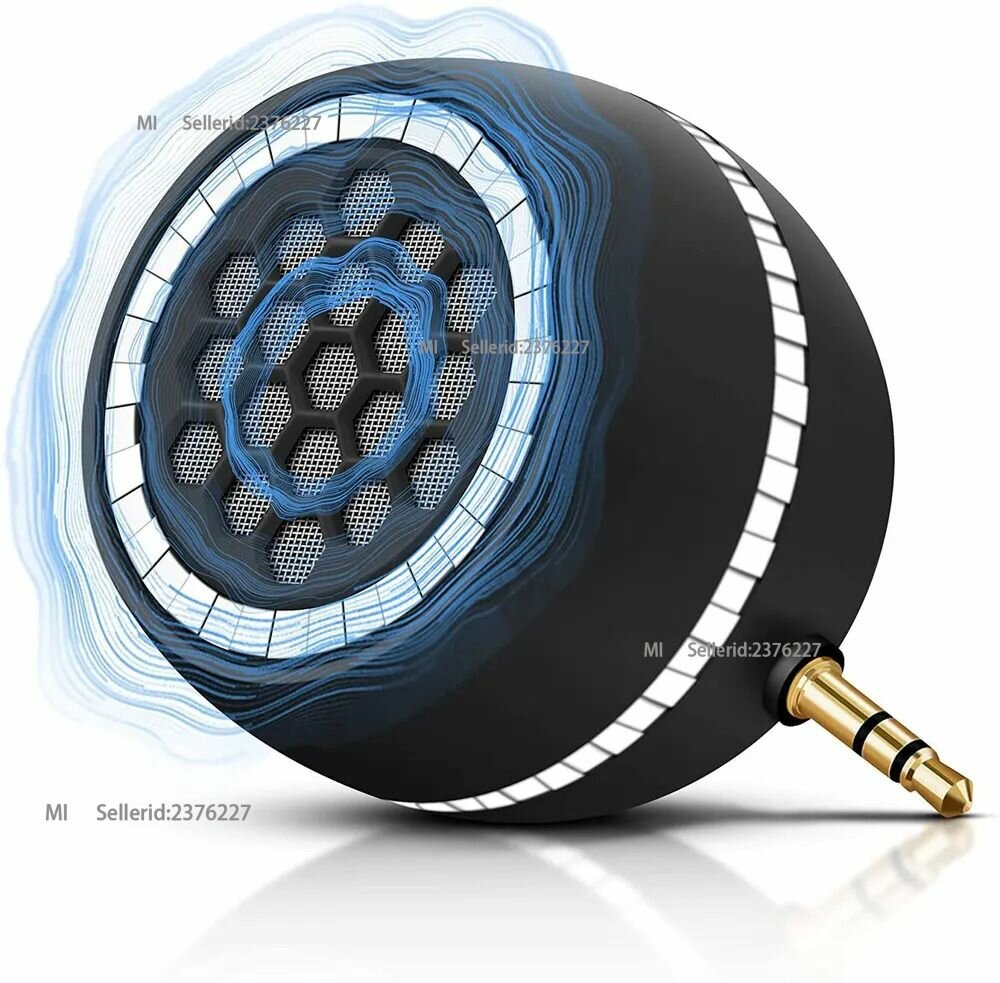 Мини колонка портативная для телефона, компьютера, ноутбука 3,5 мм. Динамик для телефона внешний беспроводной. Черный