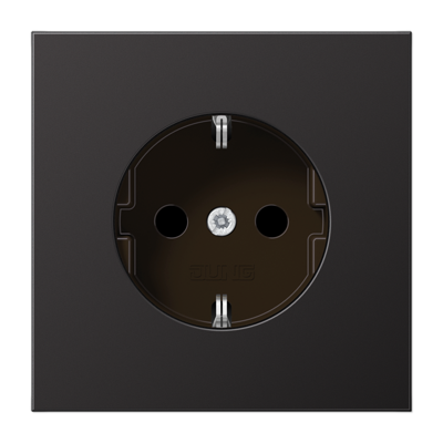 JUNG LS 990 Dark Розетка с заземлением безвинт. зажим, AL1520D