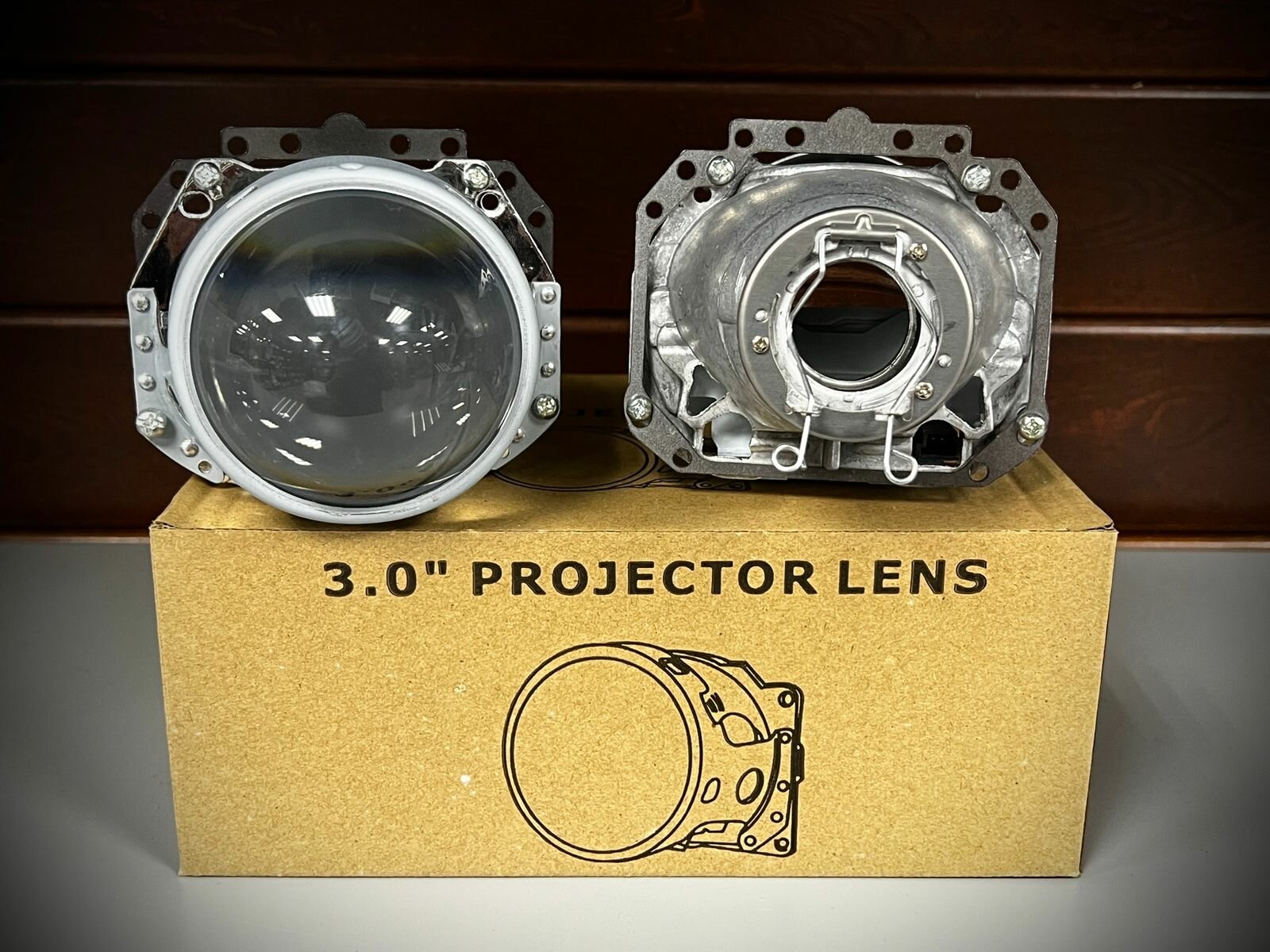 Линзы H7 галоген для BMW 5 E60, E61 дорест. 2003-2007 / Би линзы галогенные на БМВ Е60, Е61