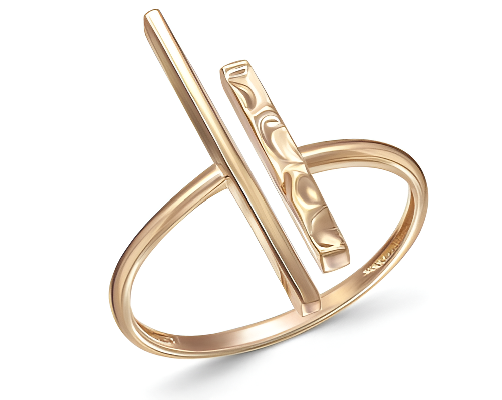 Кольцо разъемное, на фалангу, красное золото, 585 проба, гравировка