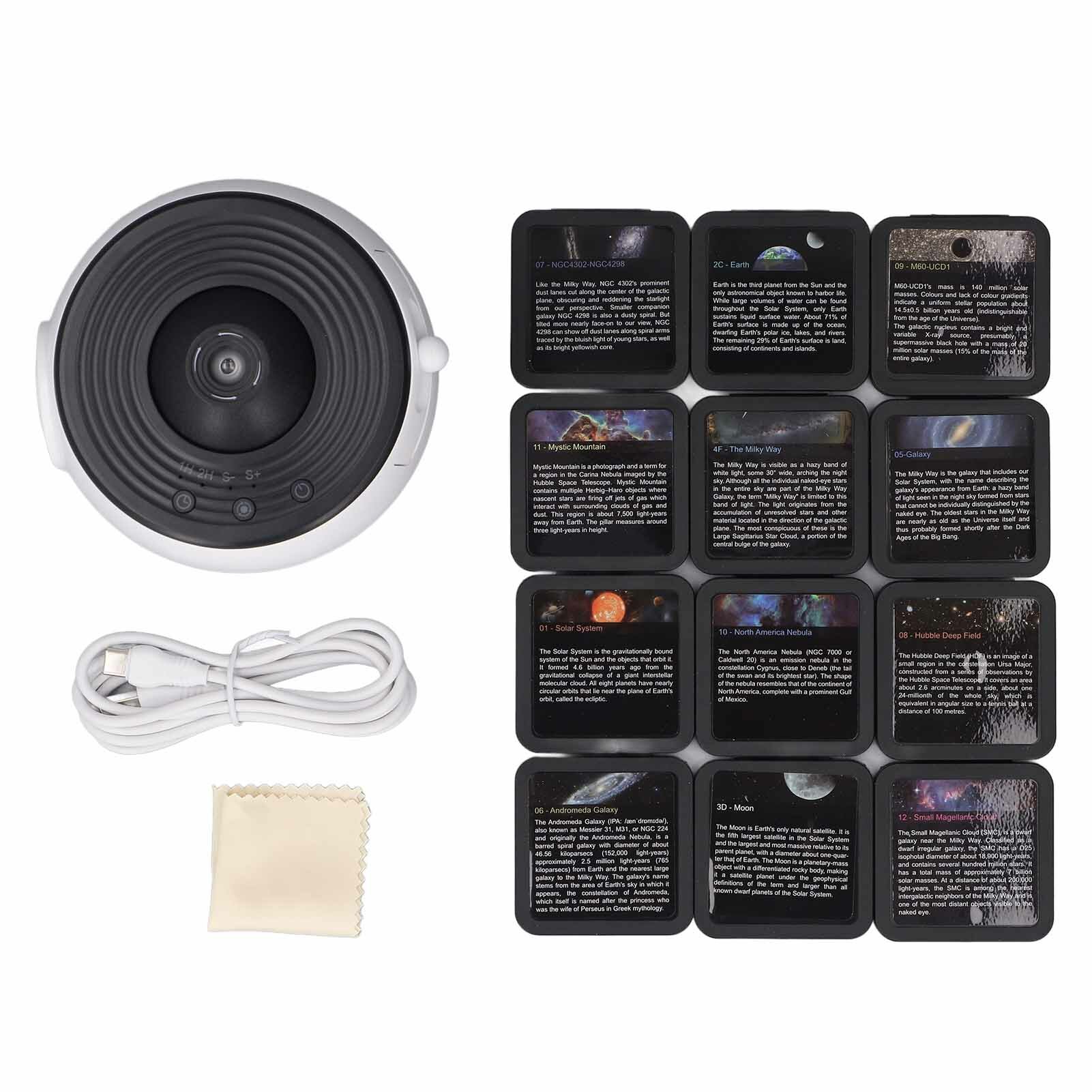 Ночник с проекцией звездного неба, вращающийся на 360 градусов, светодиодный потолочный проектор с 12 фильмами для детской спальни, подарок на день рождения.