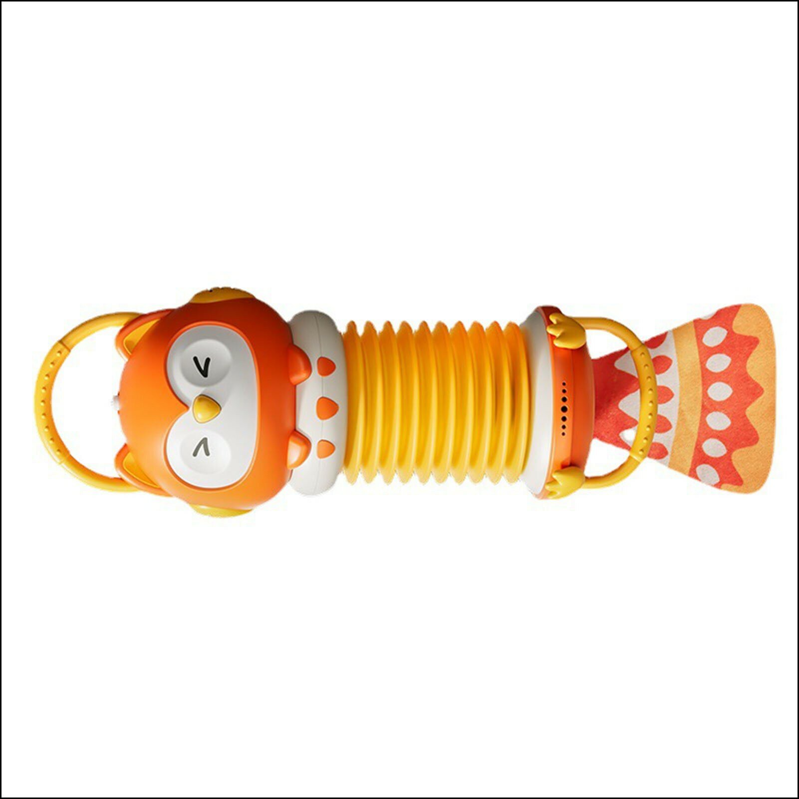 Деревянная музыкальная игрушка для детей в виде совы с кнопками и захватом, оранжевая, обучающий инструмент