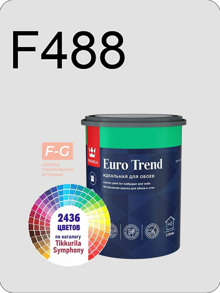 Краска для обоев Tikkurila Euro Trend 0,9л. светло-пастельные оттенки F488