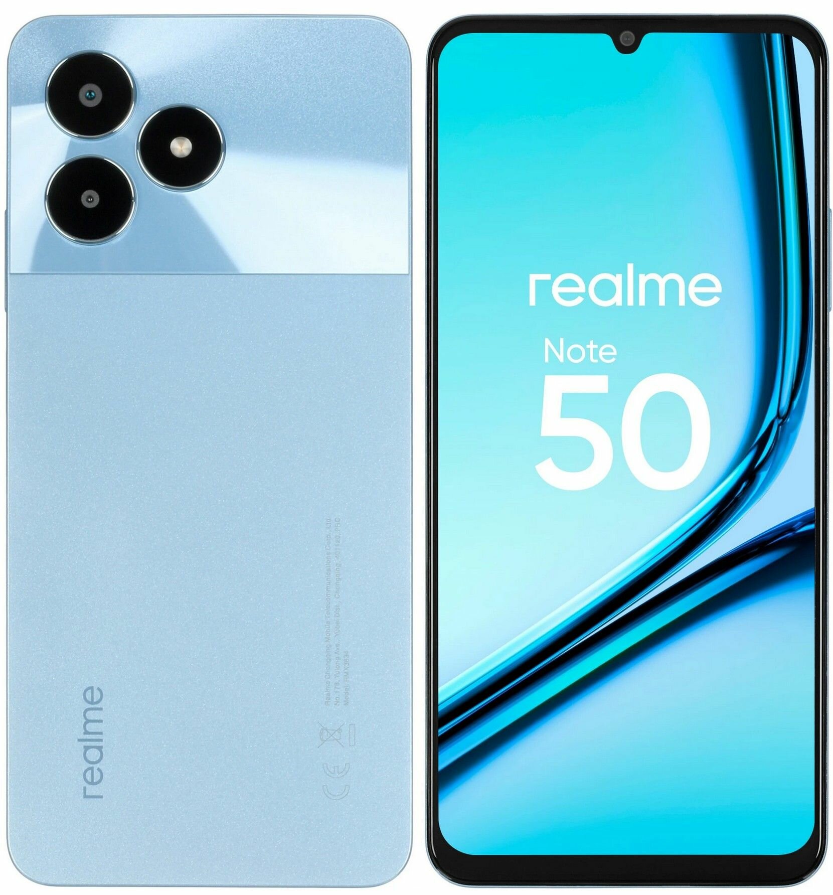 Realme Смартфон Note 50 (6941764434585) 4/256 ГБ, голубой