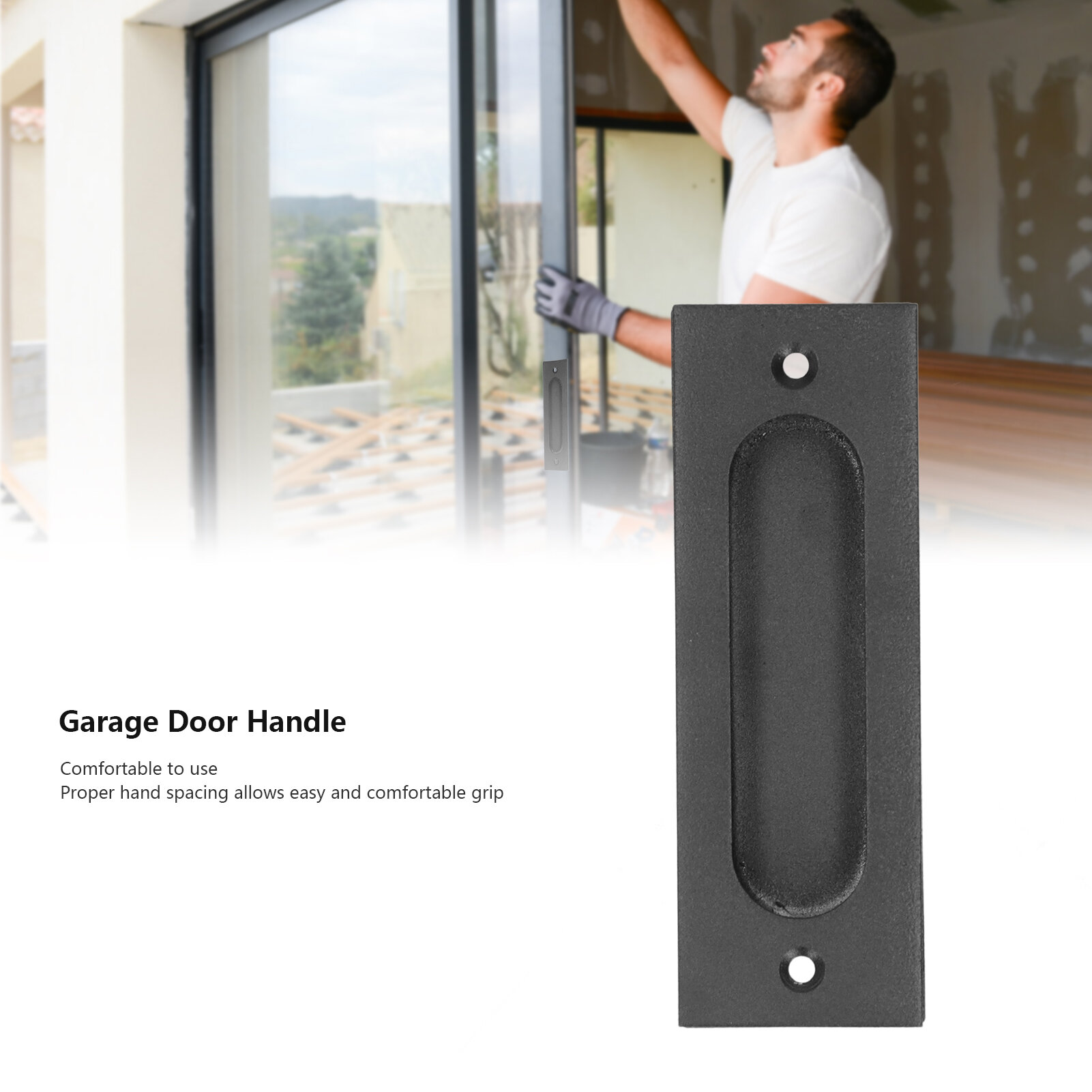 Прямоугольная ручка для двери сарая из нержавеющей стали, ручка для шкафа для ворот, гаража, дома