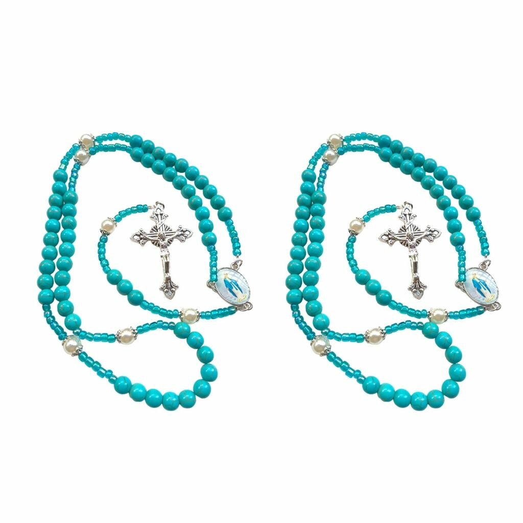 Элегантное ожерелье из бисера с четками и металлической подвеской в виде крестов для молитвы медитации, подарок на религиозное крещение