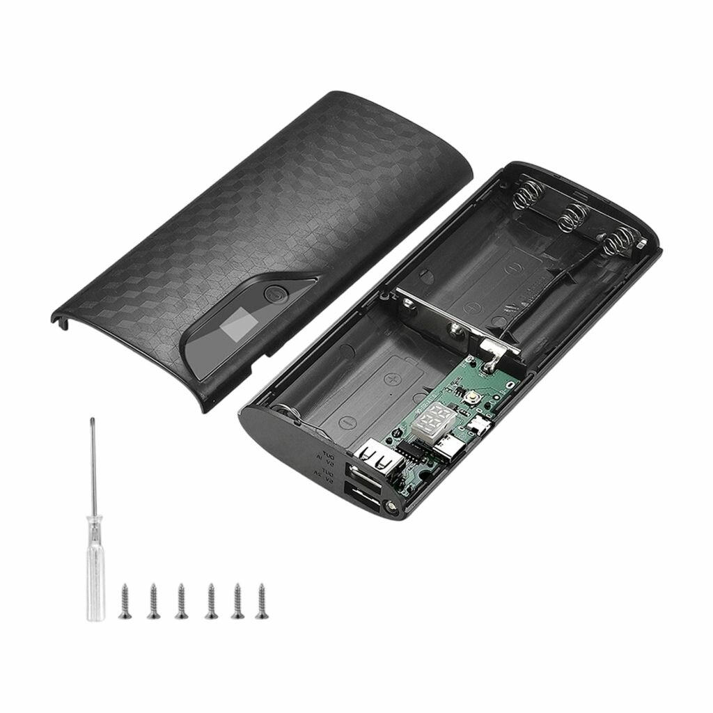 Комплект чехлов для зарядки мобильных устройств DIY большой емкости без сварки 5x18650-черный