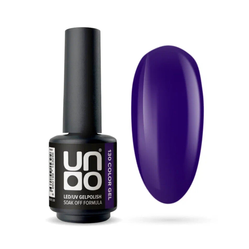Гель-лак UNO "Полночь" 130, для ногтей, глянцевый, фиолетовый, 8 мл