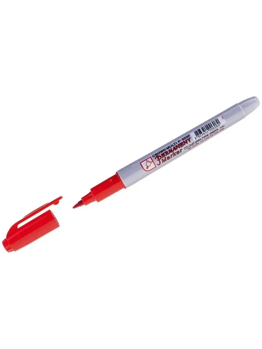 Маркер перманентный, пулевидный наконечник, 1 мм, 12 штук