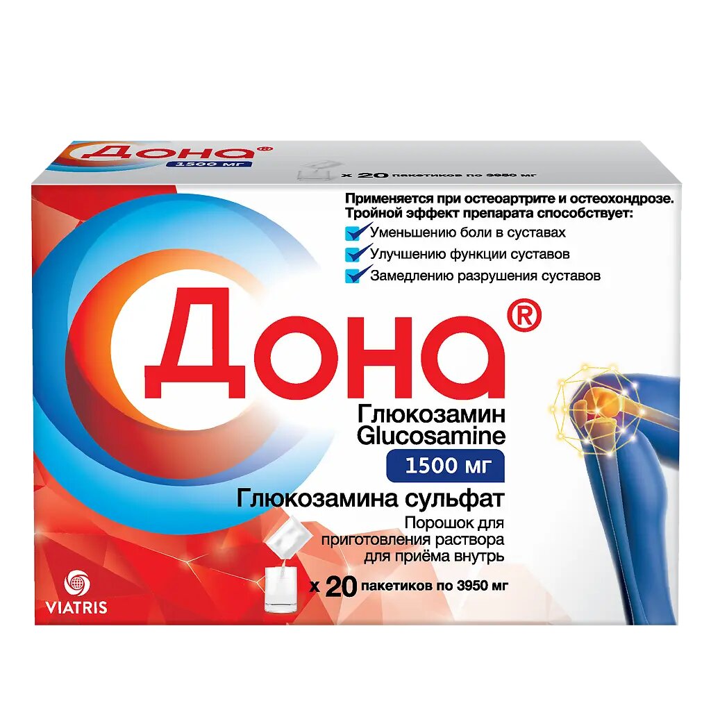 Дона порошок д/приг раствора для приема внутрь 1500 мг пак 20 шт