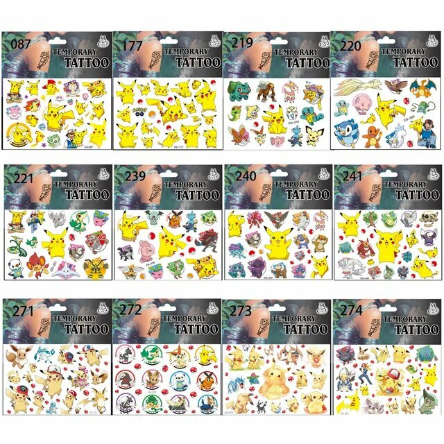 Подарки на день рождения с покемоном Пикачу, браслеты-похлопывания, марки, временные татуировки, детские подарочные пакеты, набивочные материалы, праздничные атрибуты, украшения