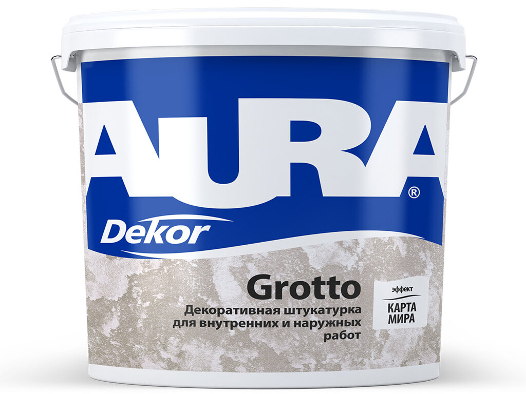Штукатурка декоративная AURA "Grotto", 15 кг, арт. ADS170, белая