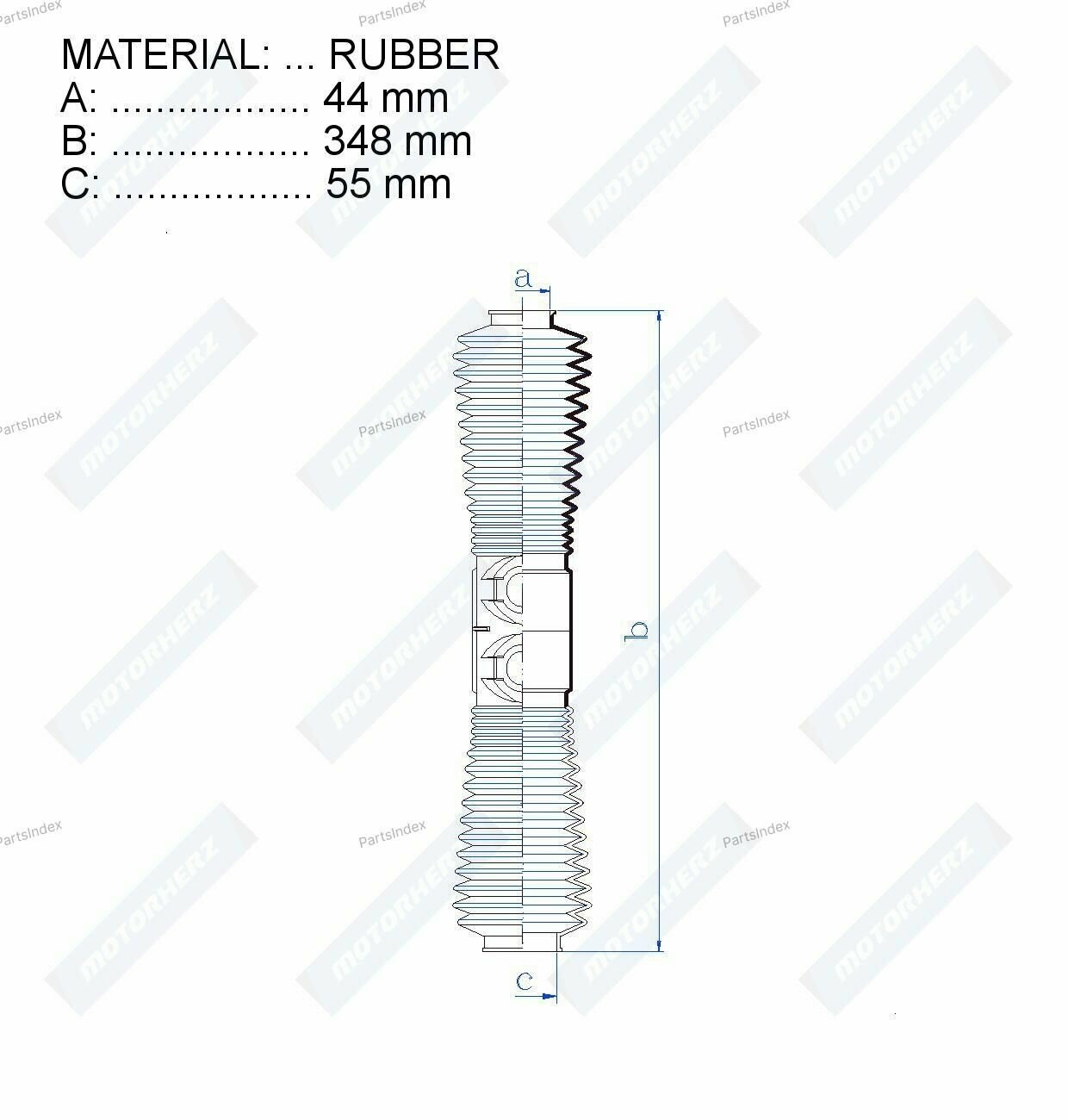 Пыльник рулевой рейки Motorherz RDZ0573MG