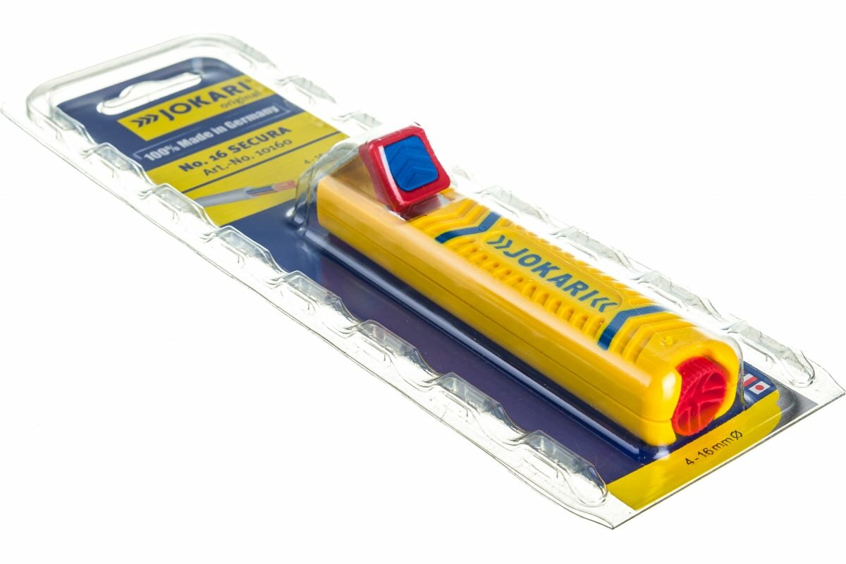 Стриппер Jokari Secura №16, для коаксиального кабеля, двухкомпонентная рукоять