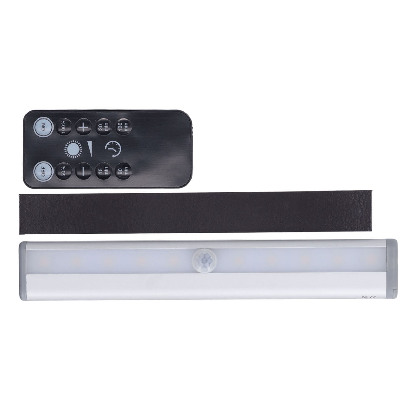 LED Cabinet Light Warm White 2 Brightness Stepless Dimming Timing Remote Control Magnetic Bar