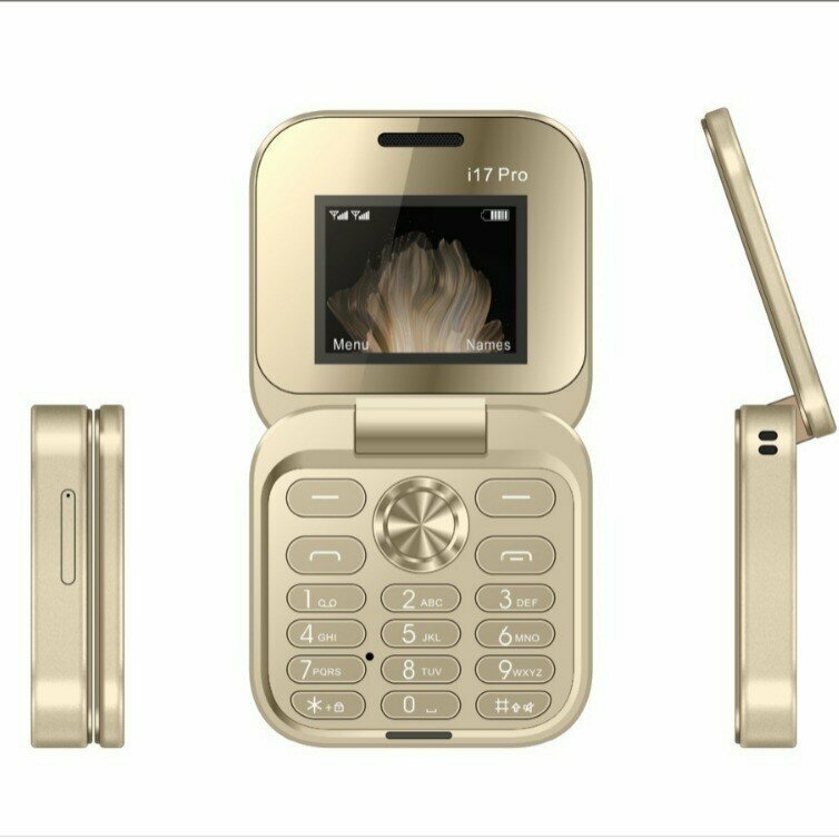 Мобильный телефон i17Pro, раскладушка, 2 SIM, громкий, с крупными символами