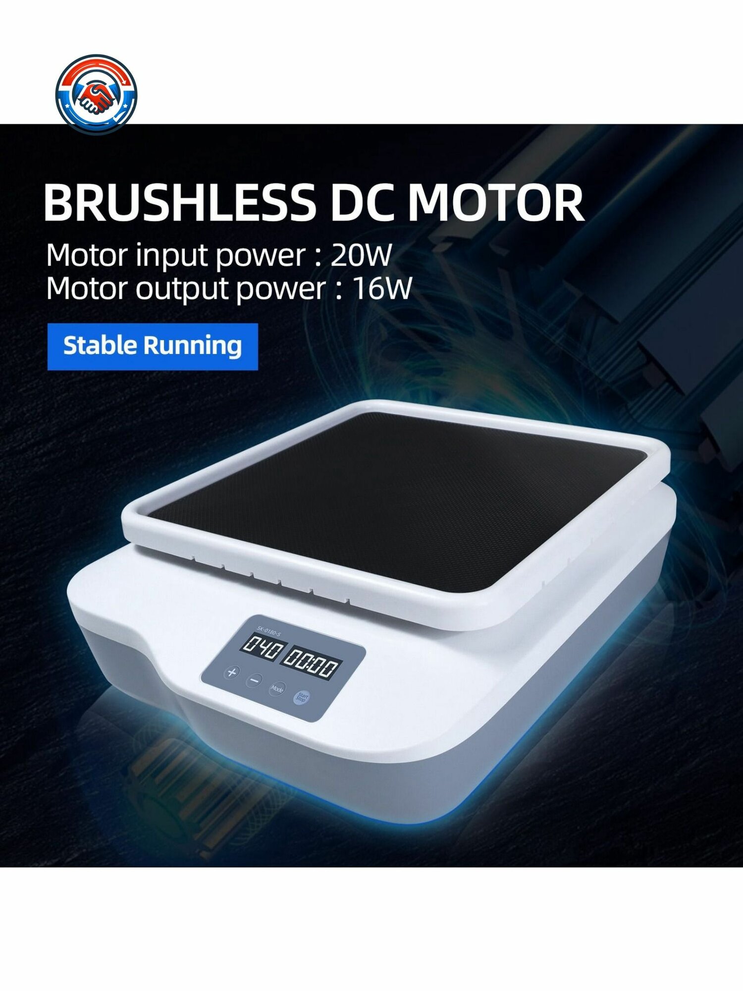 Цифровой орбитальный шейкер-миксер SK-O180-SOD, 40-200 об/мин, до 2 кг, LED-дисплей, таймер, непрерывный режим, лабораторный миксер для школ и лабораторий, компактный, большая платформа