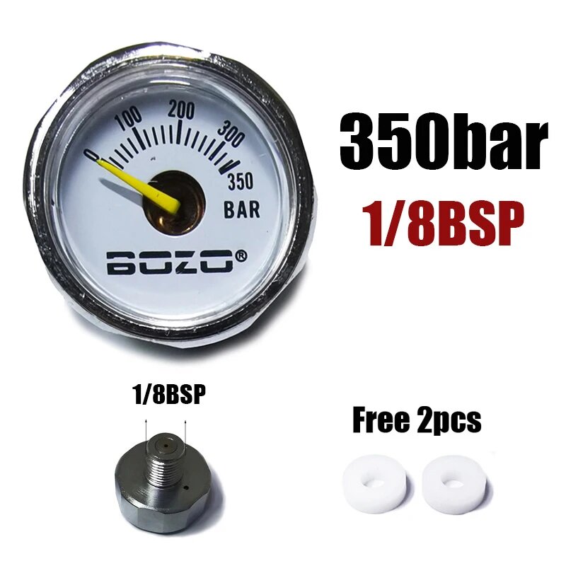 Манометр 350bar 1/8BSPP из нержавеющей стали