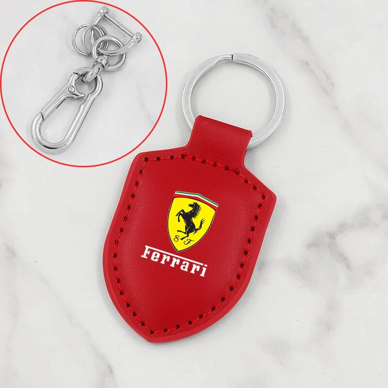 Автомобильный брелок Ferrari 458 296 FF Roma 488 с эмблемой щита, цвет китайский красный, роскошный брелок для мужчин и