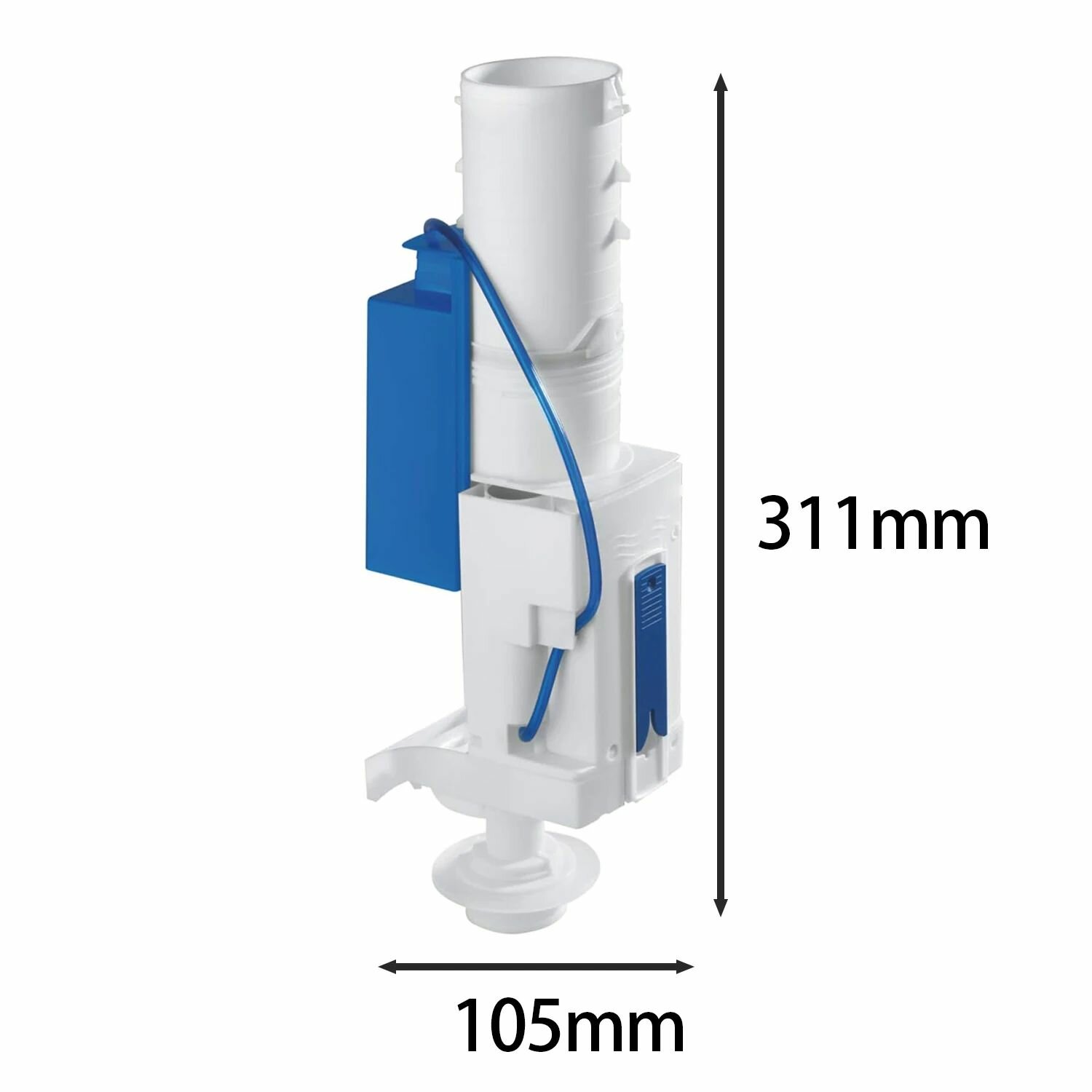 Однокомпонентный клапан двойного смыва AV1 с удлинителем, 42320000 (хром). Совместим с Grohe: комплект замены кнопки смыва, аксессуары для унитаза, сливной клапан.
