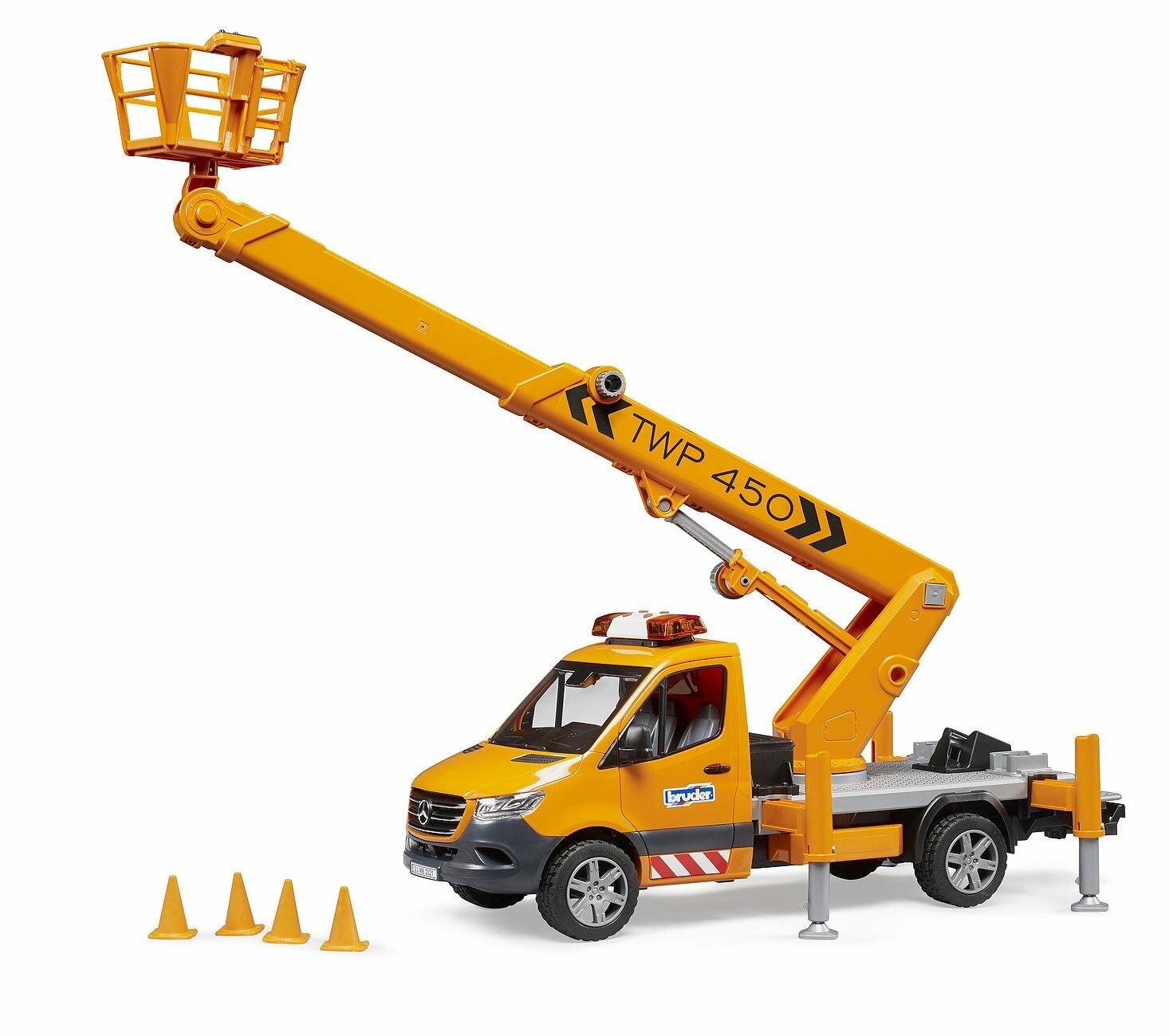 Подъемник Bruder Mercedes Sprinter с корзинным подъемником 02679, оранжевый