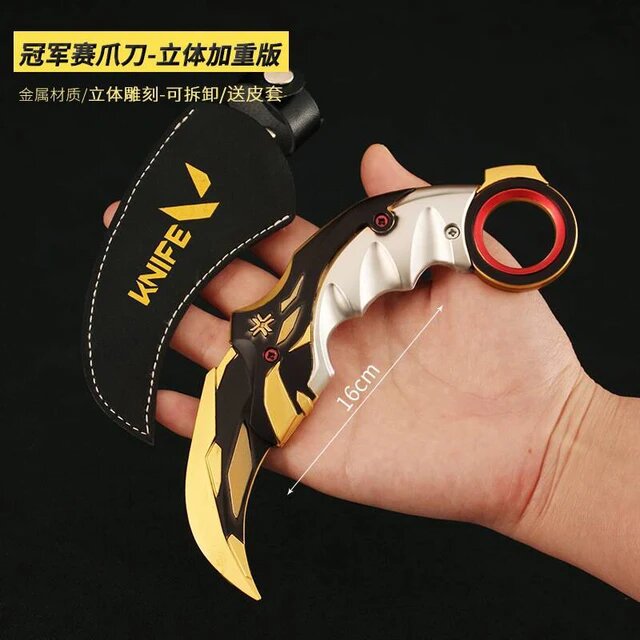 16 см оружие Valorant, нож ближнего боя Prime Karambit, тактический нож Vandal Karambit, игровая металлическая модель, коллекция аниме-фигурок, детские игрушки