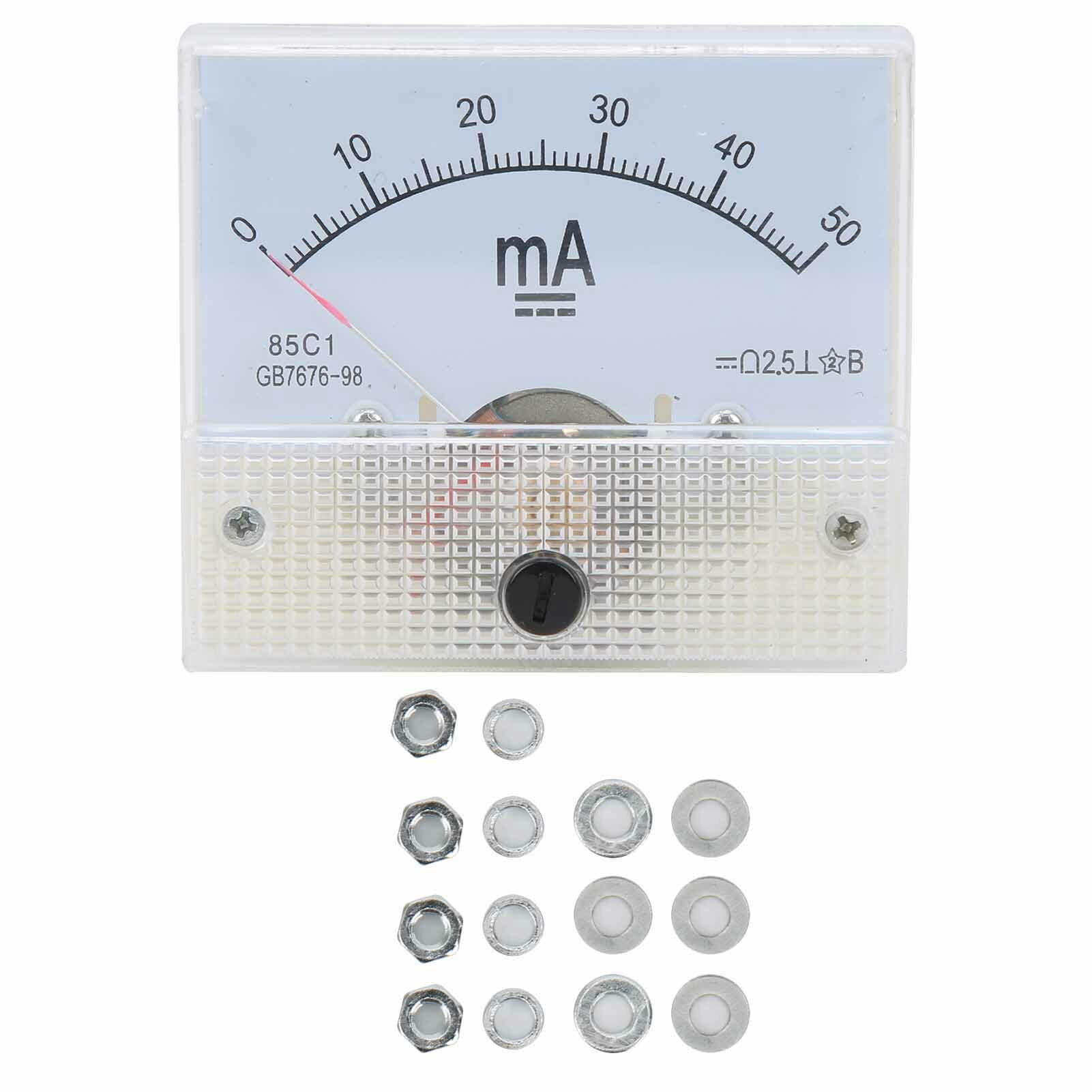 Pointer Ammeter DC Current Panel Meter High Accuracy Measuring Instrument 85C1 0~50MA