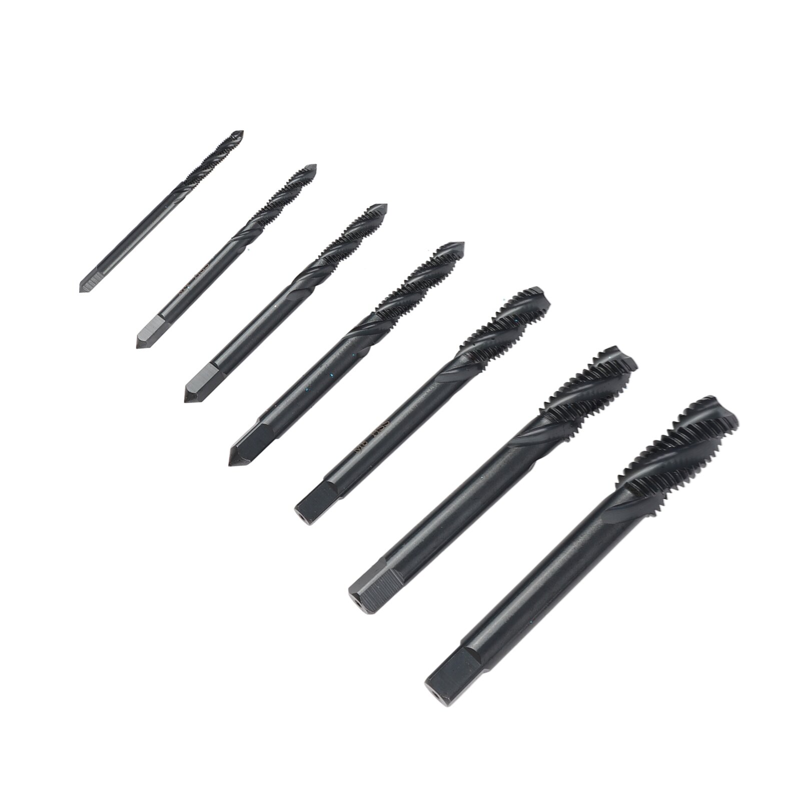 7 шт. M3-M12 HSS азотированное покрытие метрические спиральные канавки метчики машинные и ручные набор метчиков для резьбы по металлу, дереву, пластику M3/M4/M5/M6/M8/M10/M12
