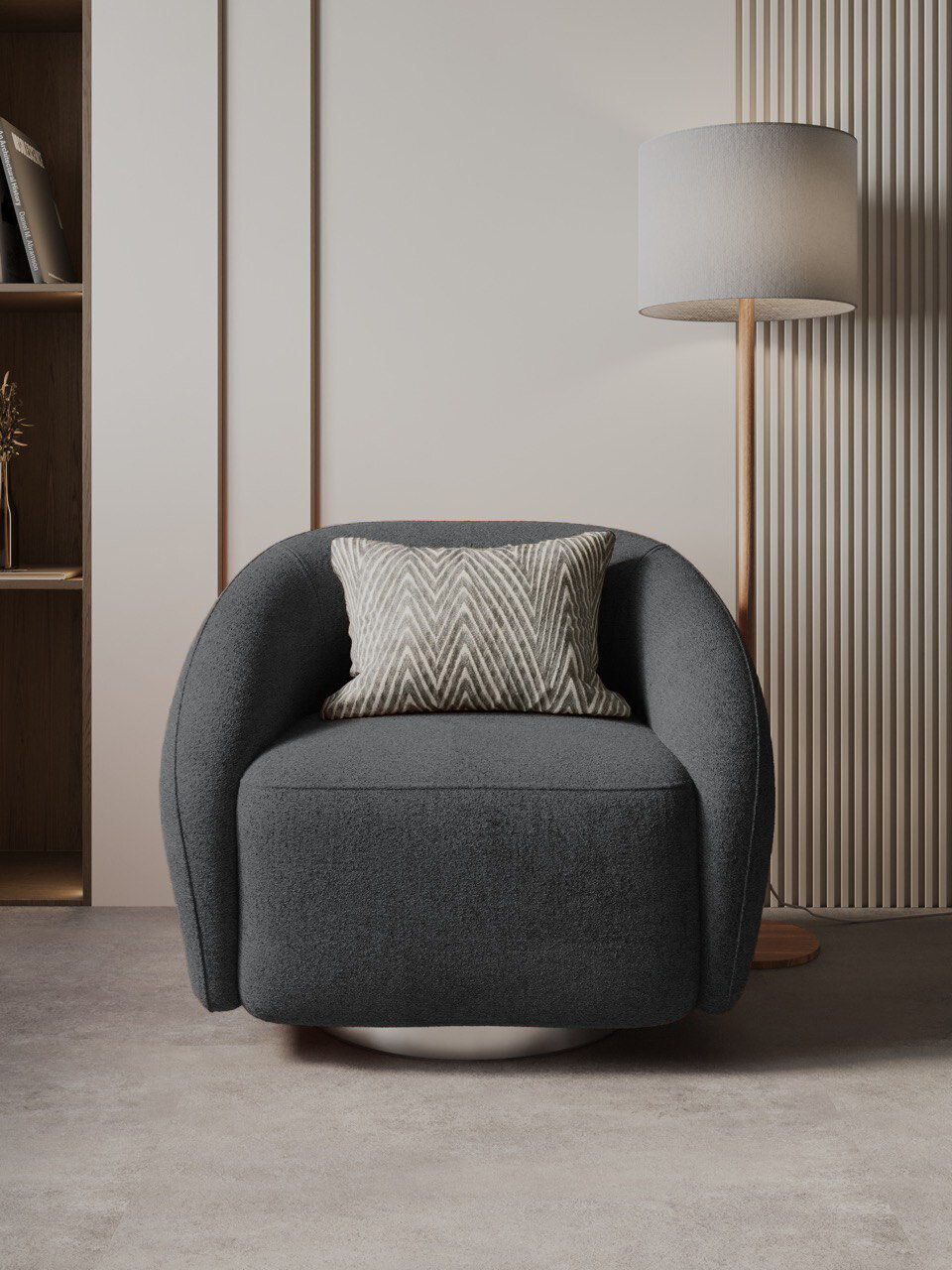 Кресло крутящееся ZAFFIRO премиум дизайн, велюр