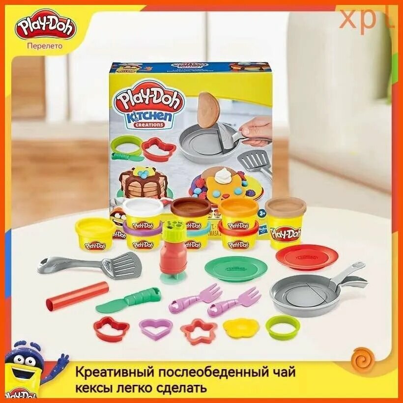 Самый популярный в 2025 годуЦветной пластилин Play-doh: вкусный набор для лепки маффинов, подходящий для лепки из пластилина
