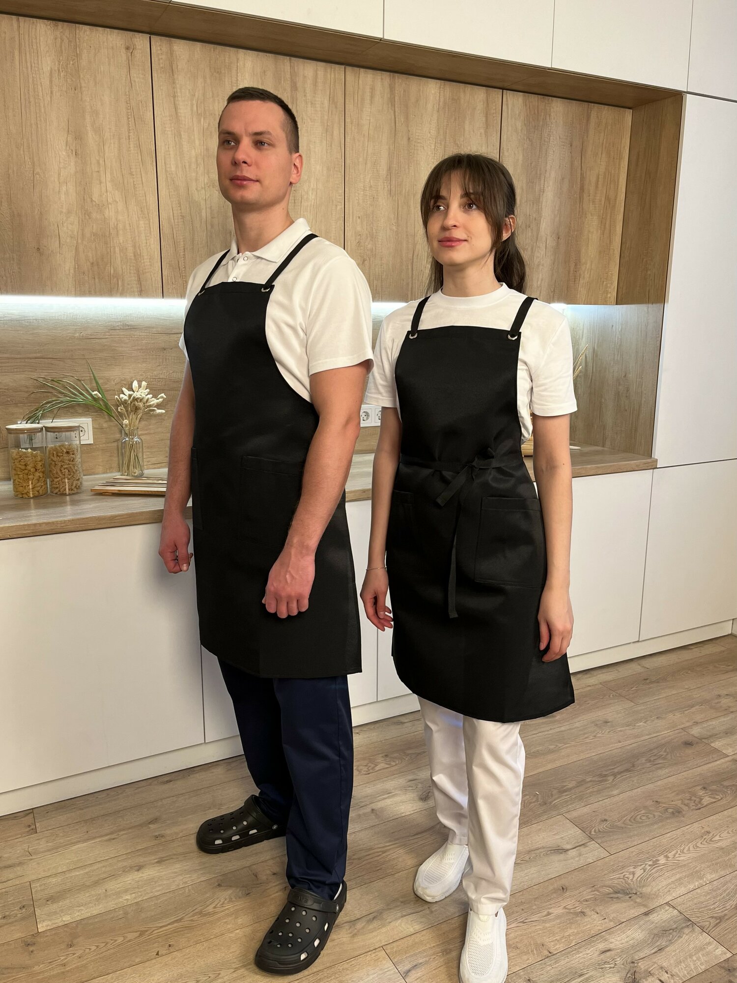 Фартук Море - черный, профессиональный, для официанта, для повара, в подарок