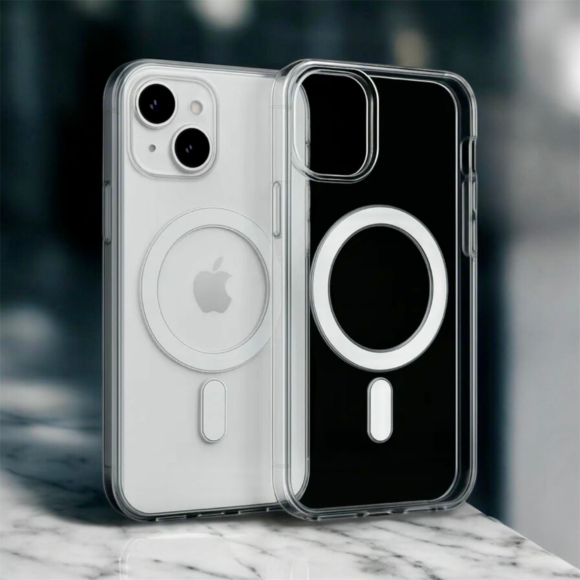 Прозрачный чехол для IPhone 15 силиконовый чехол для айфона с магнитом